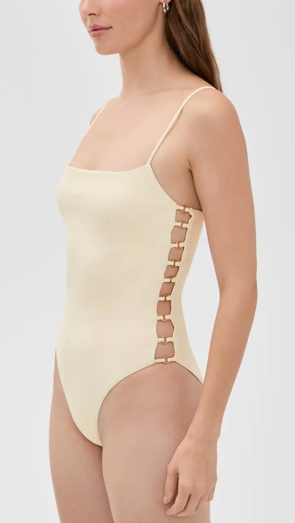 Jade Swim One-piece Swimsuit With Gold-tone Hardware