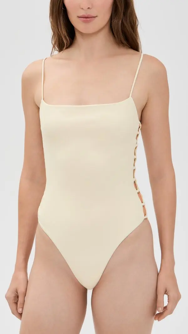 Jade Swim One-piece Swimsuit With Gold-tone Hardware