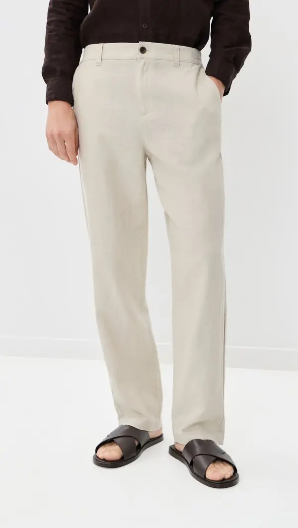 LES DEUX Linen Comfort Suit Pants