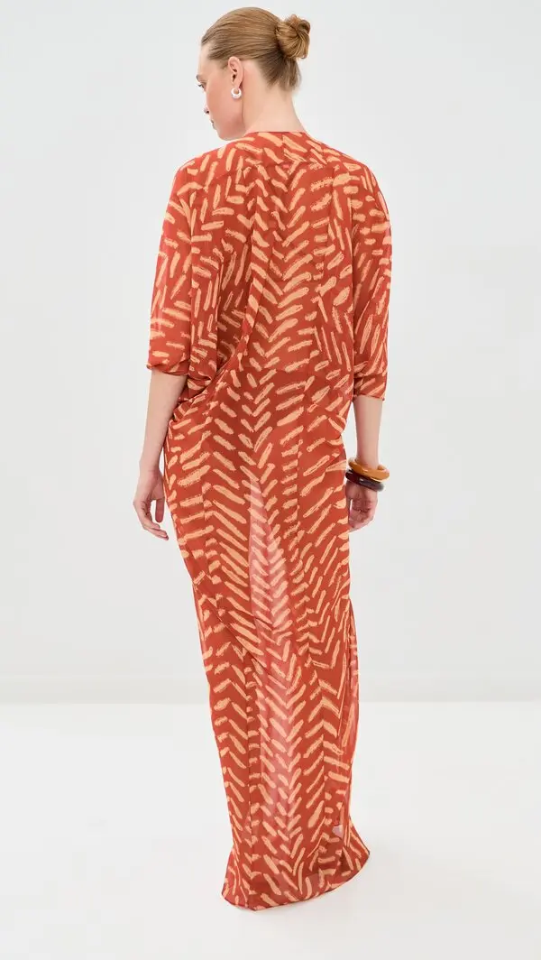 Johanna Ortiz Sensory Tapestry Tunic Dress - Red/nude