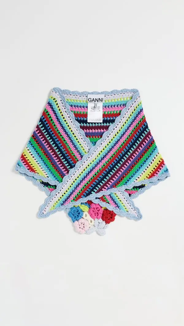 GANNI Triangular Crochet Scarf
