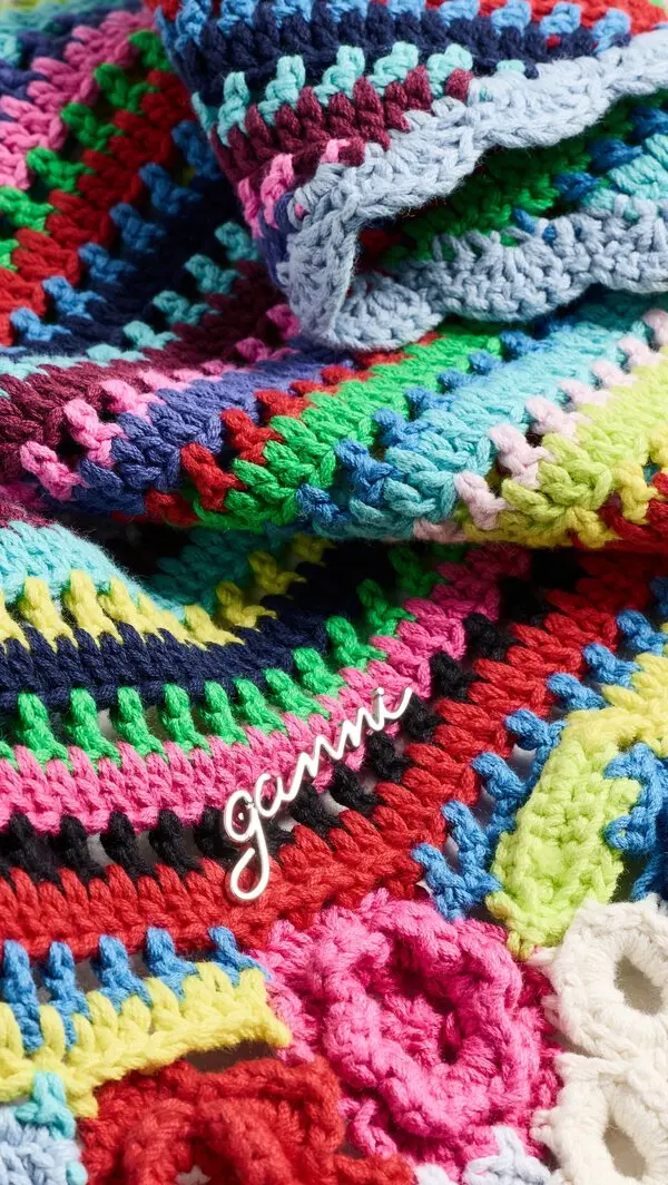 GANNI Triangular Crochet Scarf