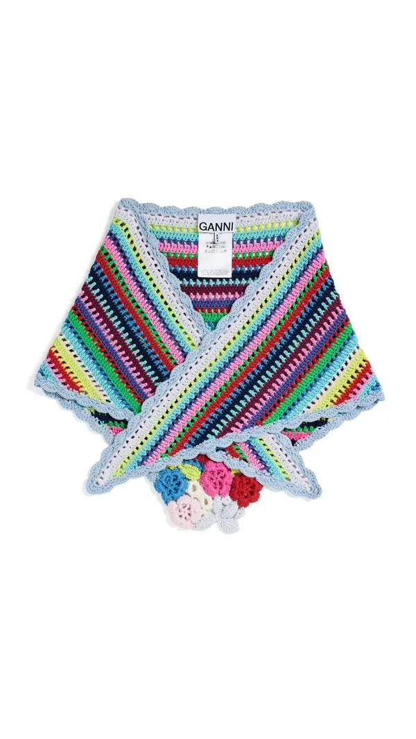 GANNI Triangular Crochet Scarf
