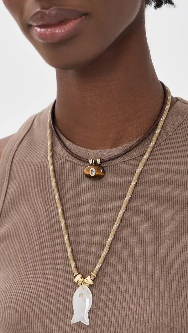 LACEY RYAN Two-toned Paracord Fish Pendant Necklace