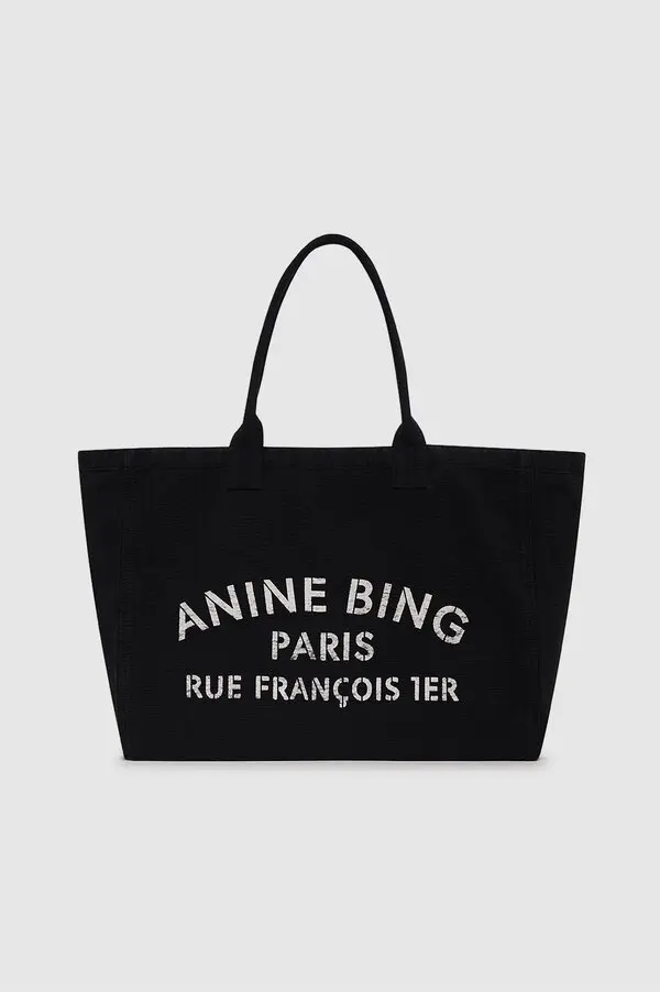 ANINE BING Leo Canvas Tote - Black