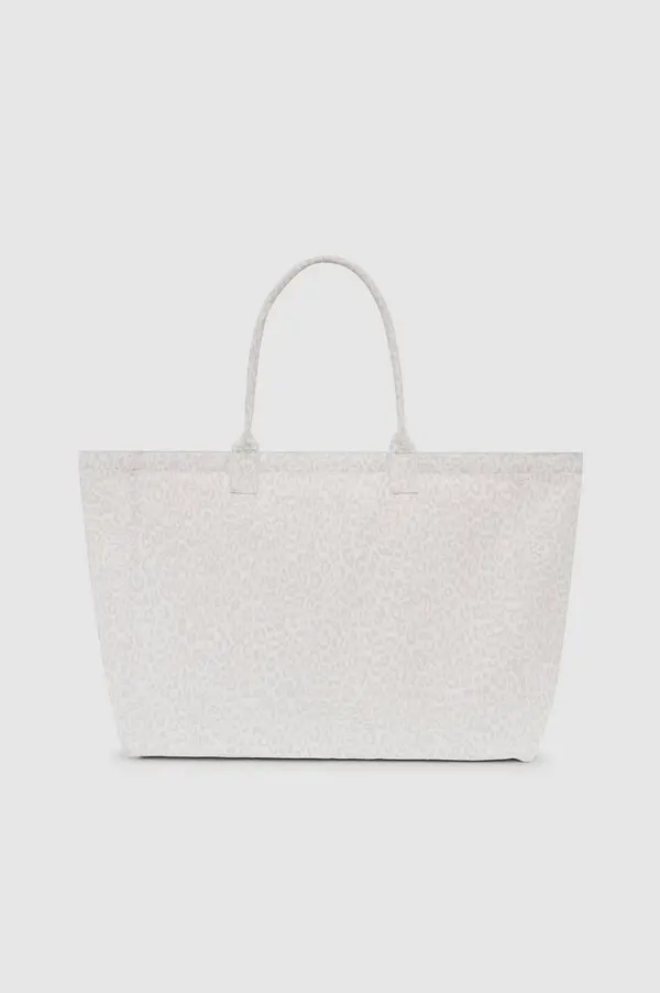 ANINE BING Leo Canvas Tote - Washed White Leopard