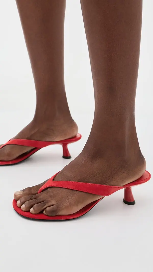 SIMONMILLER Suede Kitten Heel Thong Sandals