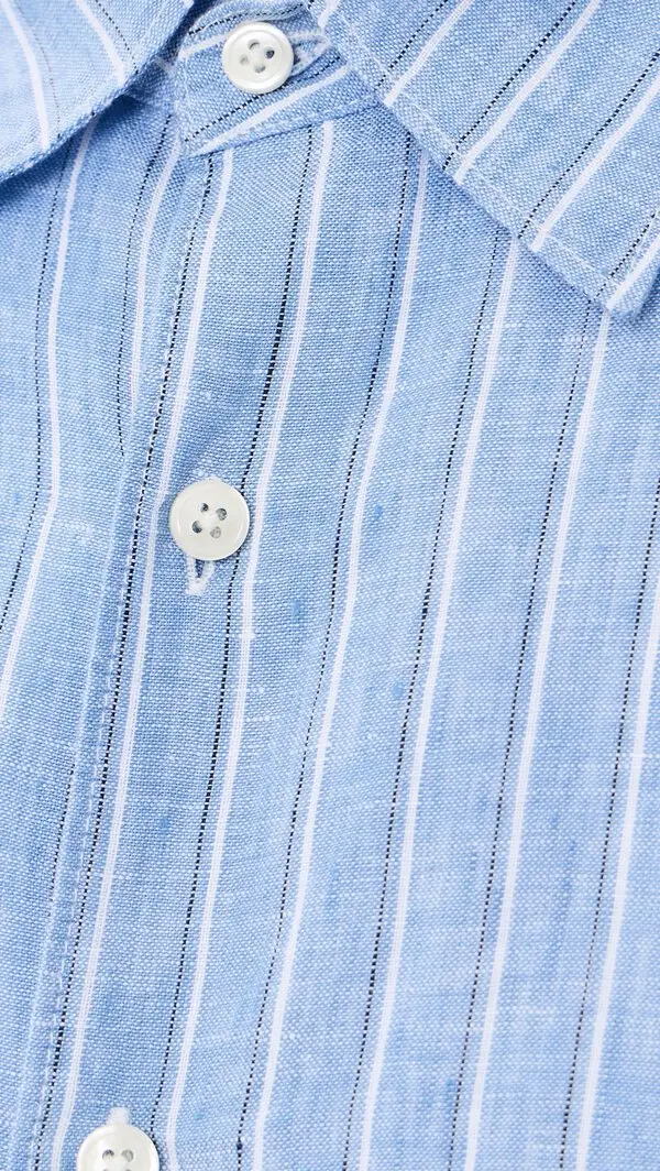 Theory Irving Stripe Relaxed Linen Top