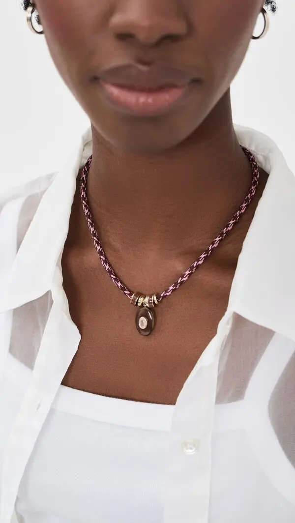 LACEY RYAN Rae Necklace With Smoky Topaz And Rose Quartz