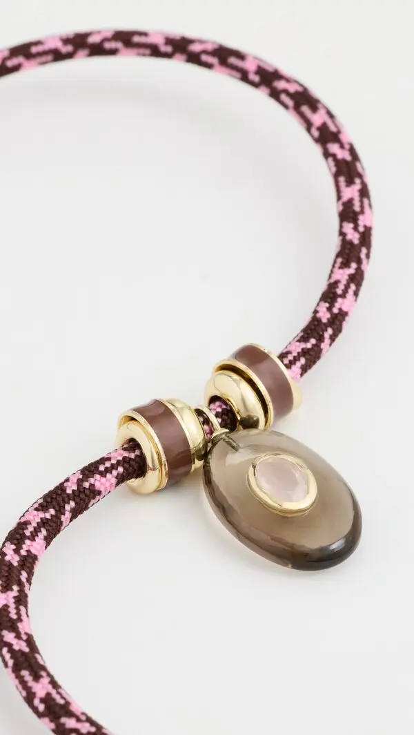 LACEY RYAN Rae Necklace With Smoky Topaz And Rose Quartz