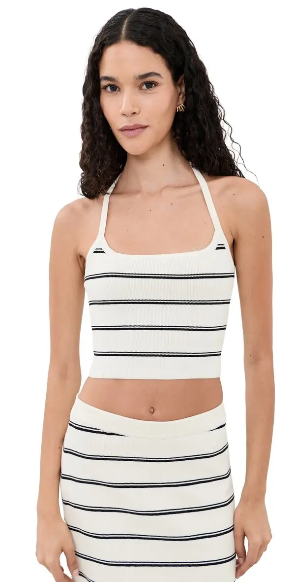 L*Space Positano Striped Halterneck Top - Mykonos Stripe