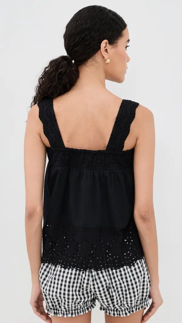 Playa Lucila Eyelet Embroidered Tank