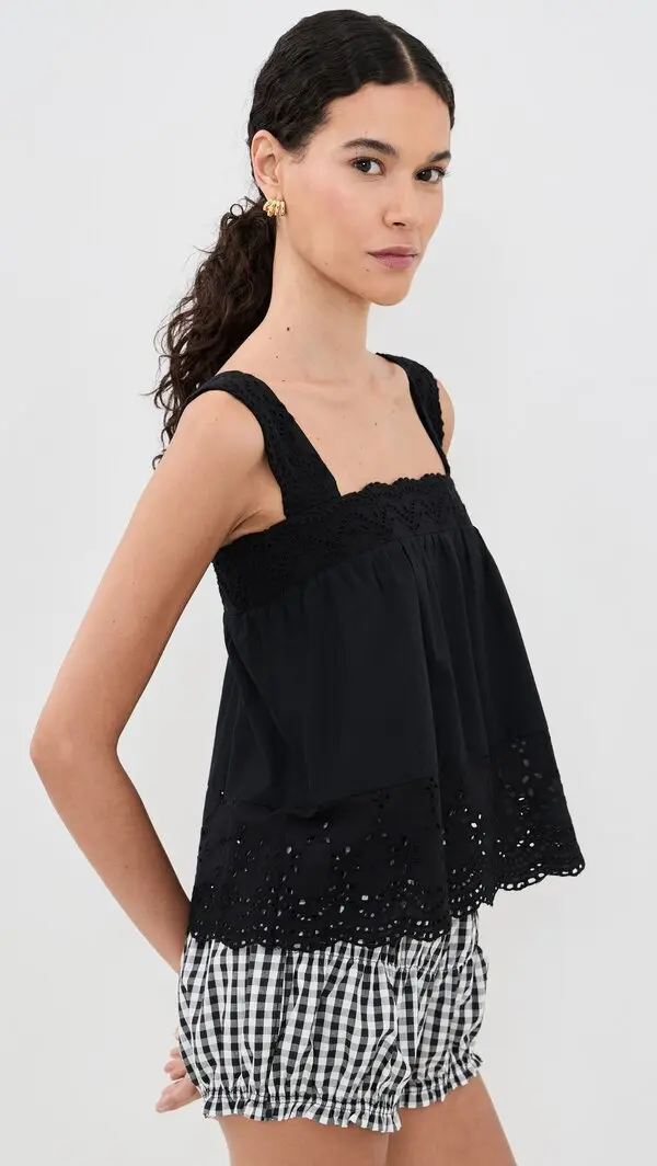 Playa Lucila Eyelet Embroidered Tank