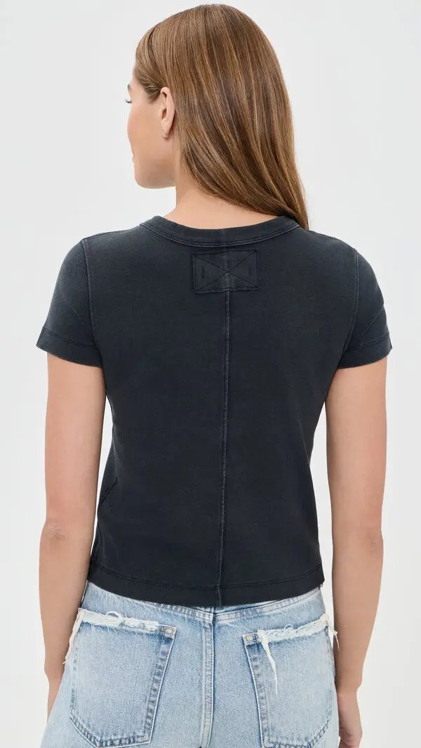 Free People Atlas Ribbed Crewneck T-shirt - Black