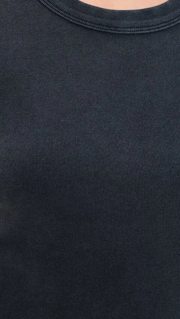 Free People Atlas Ribbed Crewneck T-shirt - Black