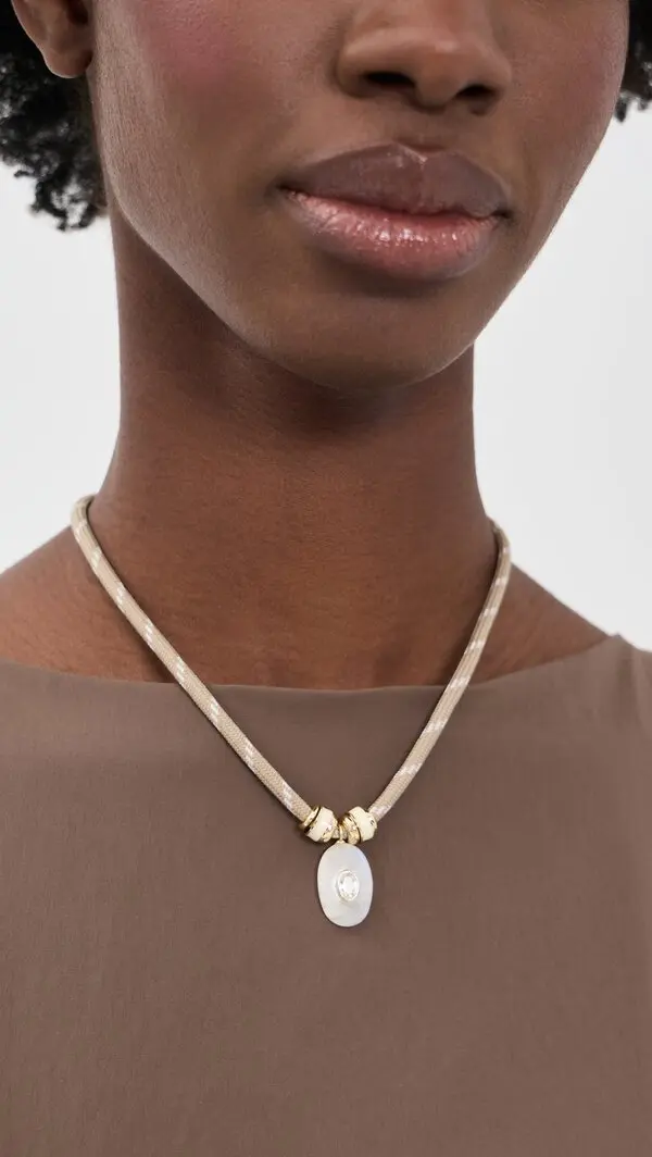 LACEY RYAN Two-toned Paracord Necklace With Moonstone Pendant