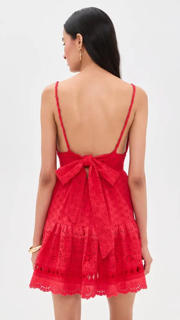 Alice + Olivia Lorene Embroidered Mini Dress