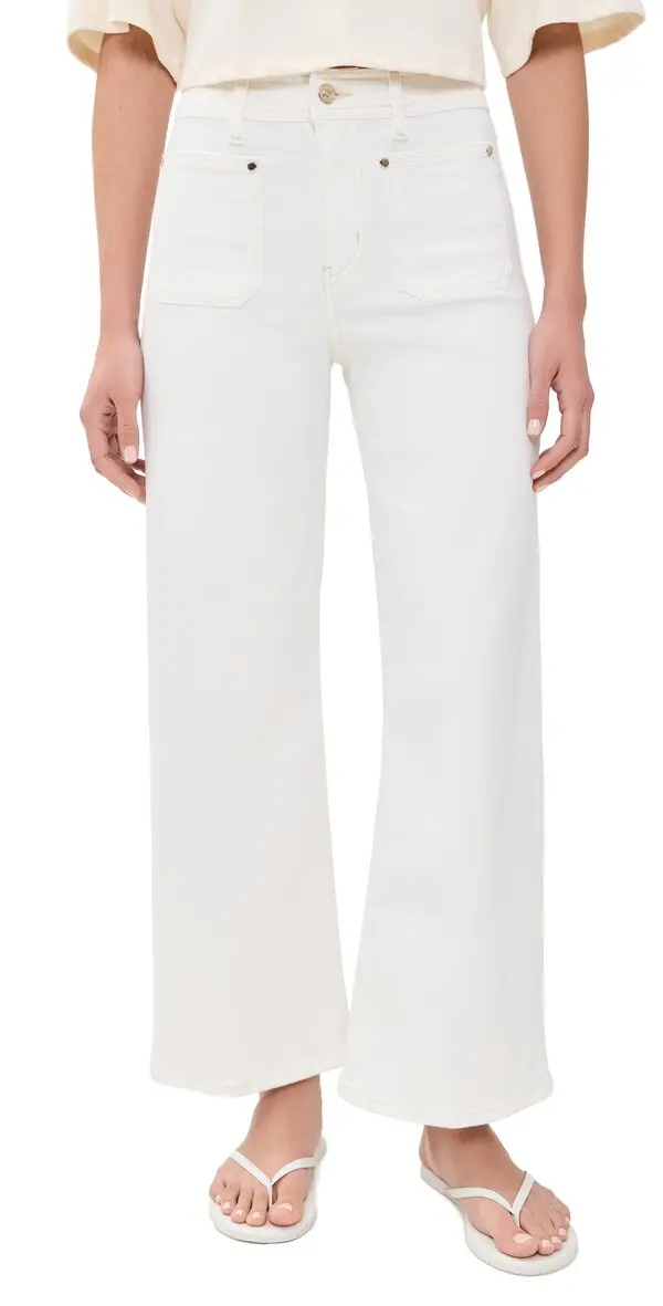 FRAME Le Slim Palazzo Crop Jeans - Au Natural Clean
