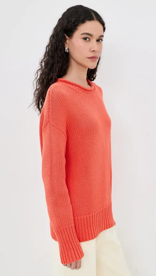LA LIGNE Solid Marina Cotton Sweater