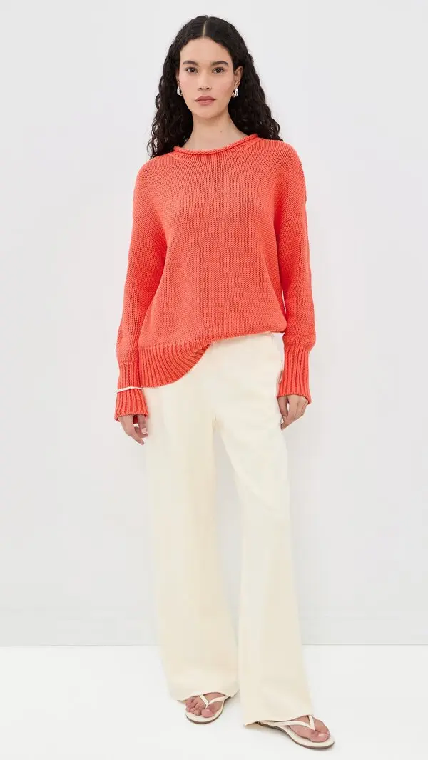 LA LIGNE Solid Marina Cotton Sweater