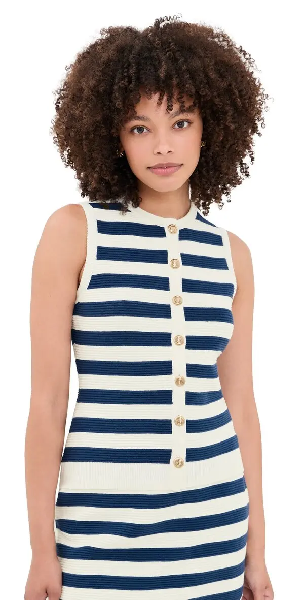 Show Me Your Mumu Devin Tank - Navy Stripe Delight Knit