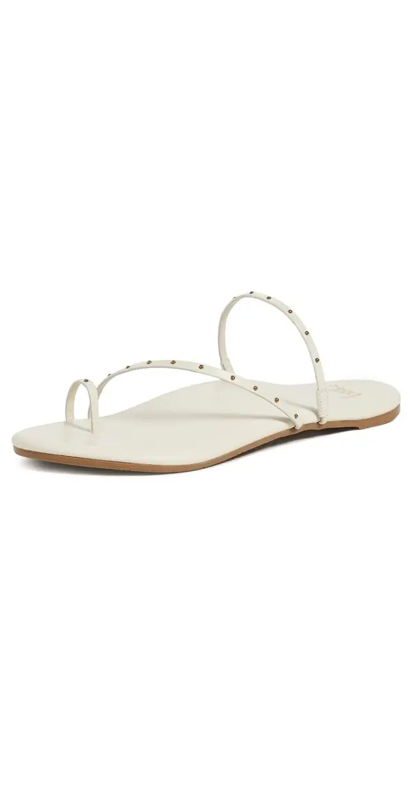 Beek Ula Studded Leather Sandals - Vanilla/gold Studs