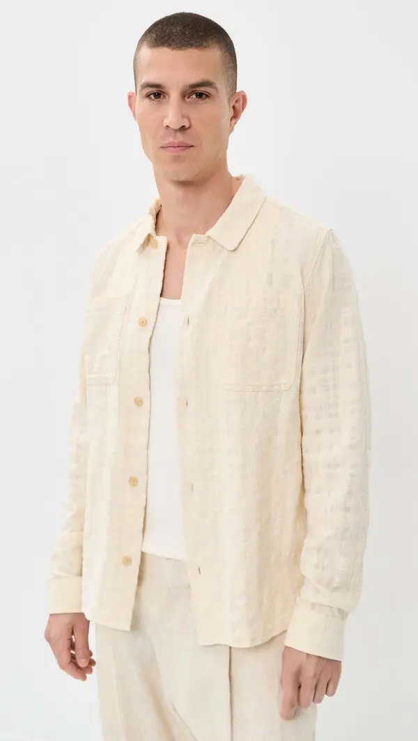 LES DEUX Textured Slub Overshirt