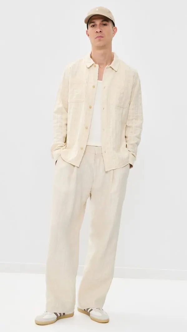 LES DEUX Textured Slub Overshirt