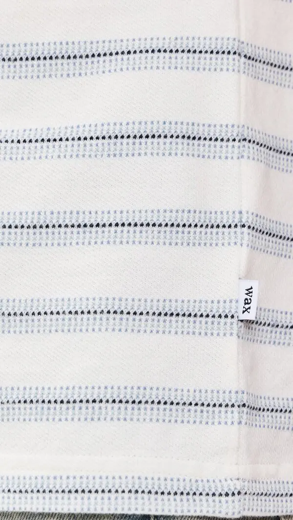 WAX LONDON Stitch Stripe Dean Tee - Ecru/blue
