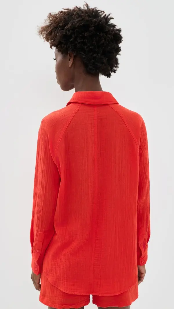 Z Supply Cotton Voile Raglan Sleeve Shirt