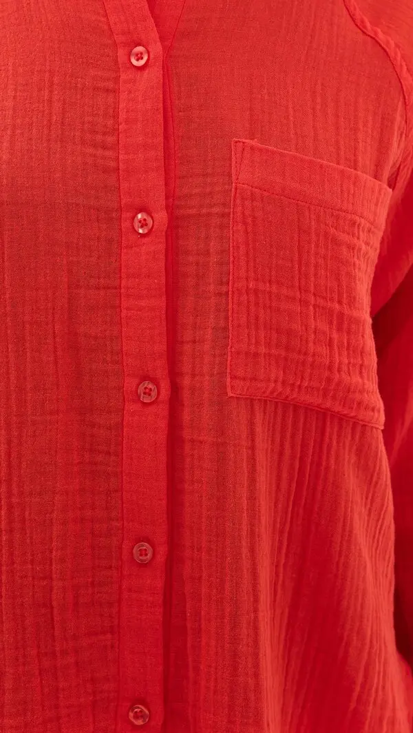 Z Supply Cotton Voile Raglan Sleeve Shirt