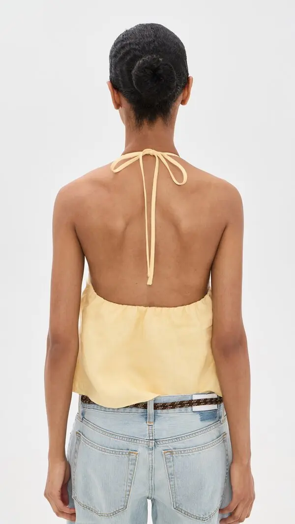Staud Corso Linen V-neck Halter Top