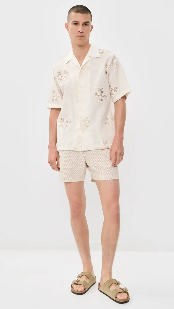 Orlebar Brown Seersucker Stripe Swim Trunks