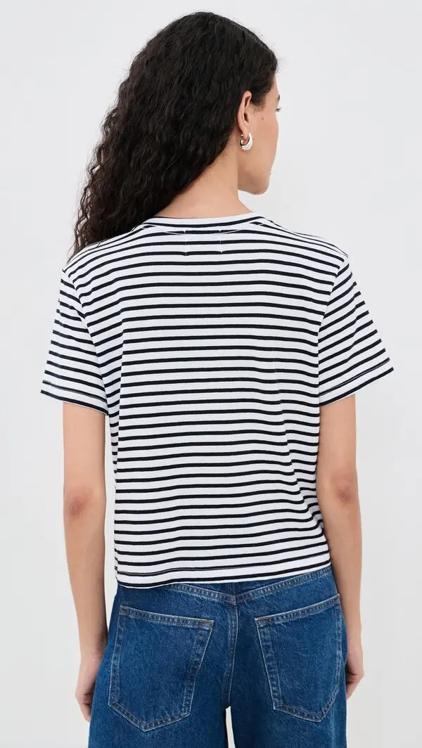 SUNNY SOMEWHERE Crew Stripe T-shirt