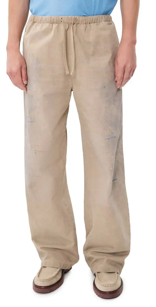 Acne Studios Plott Peached Light Cotton Twill Pants - Light Beige