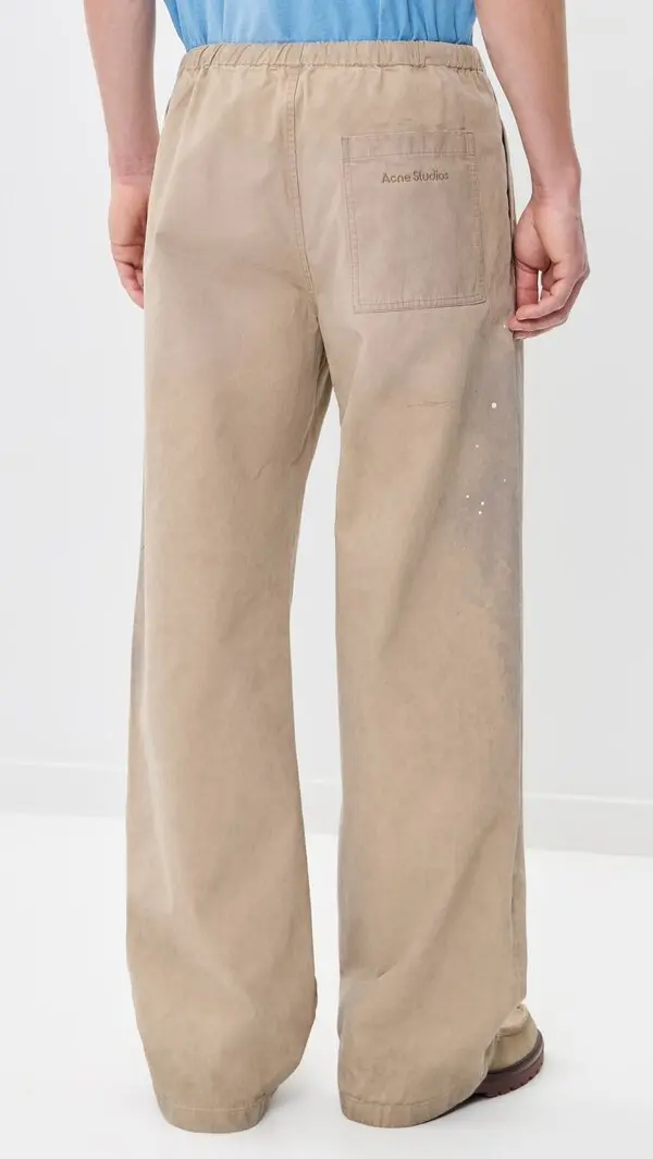 Acne Studios Plott Peached Twill Pants With Paint Splatter