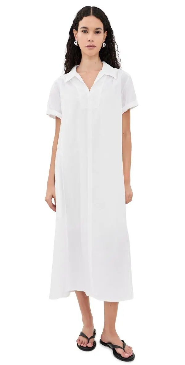 Theory Gathered Polo Dress - White - 100