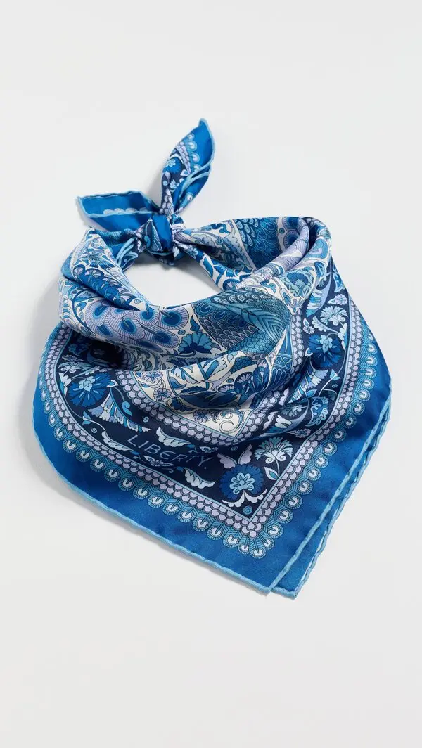 Liberty Peacock Garden Silk Scarf