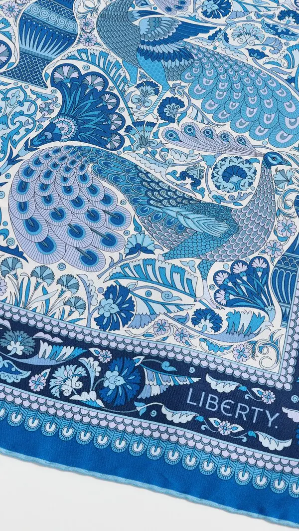 Liberty Peacock Garden Silk Scarf