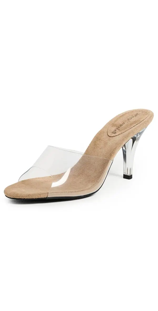 Jeffrey Campbell Cendrillon Vinyl Heeled Sandals - Nude Suede Clear
