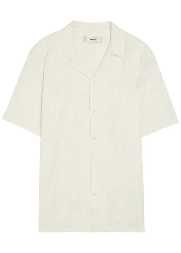 FORET Floral Jacquard Cotton-blend Shirt - Beige