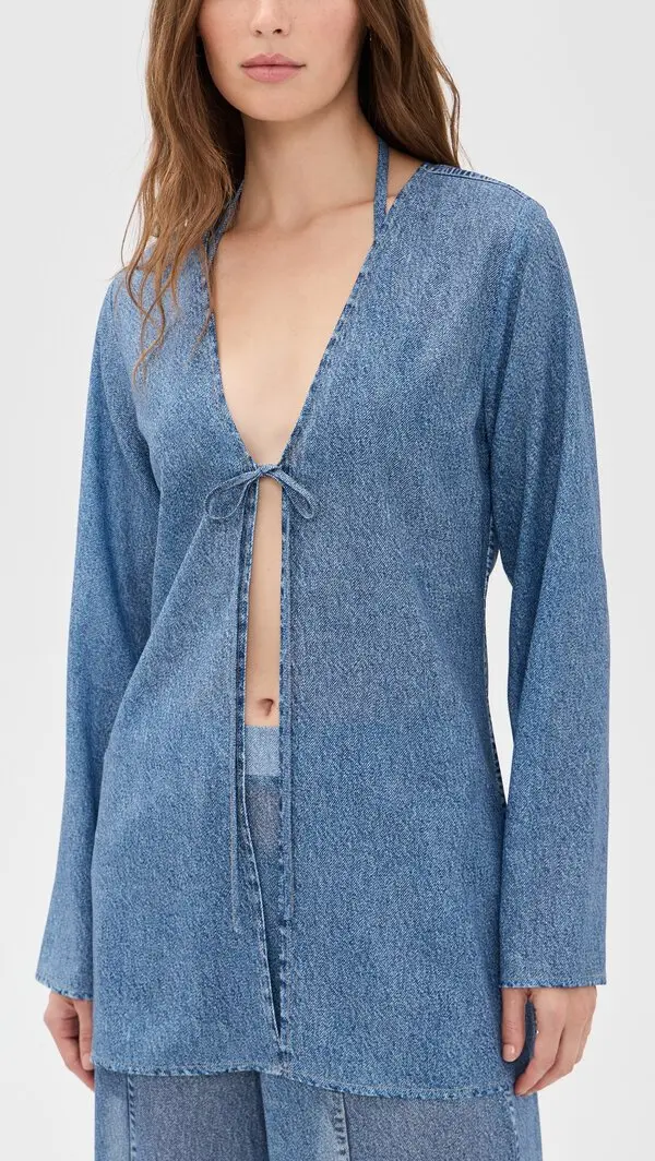 Rag & Bone Miramar Crinkle Cover Up Top