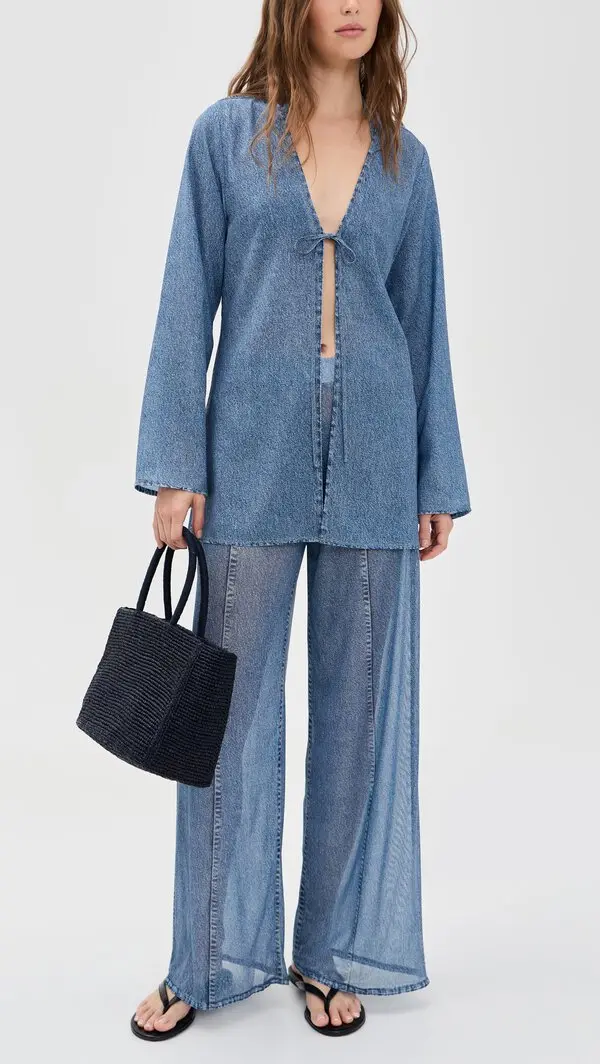 Rag & Bone Miramar Crinkle Cover Up Top