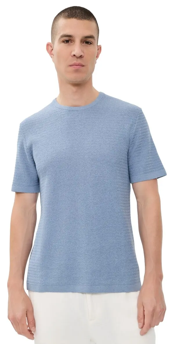 Rails Theo Short Sleeve Sweater - Blue Sky Heather