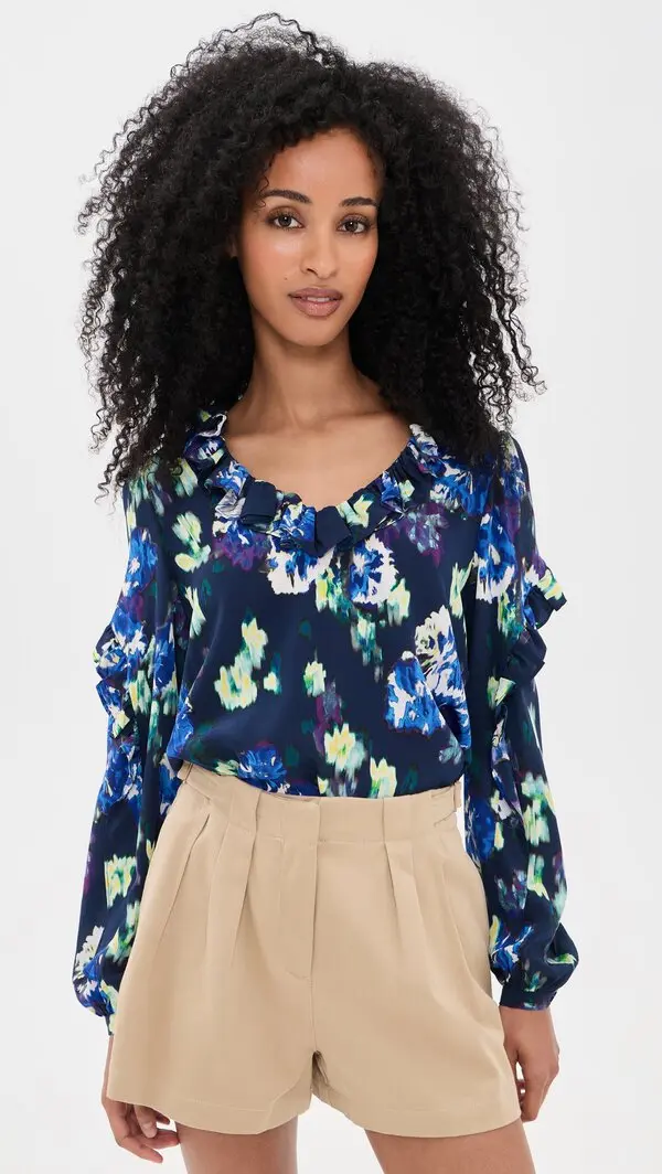 Ulla Johnson Marguerite Silk Blouse With Ruffle Trim