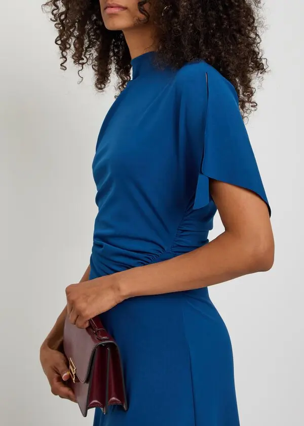 Victoria Beckham Asymmetric Ruched Stretch-jersey Midi Dress