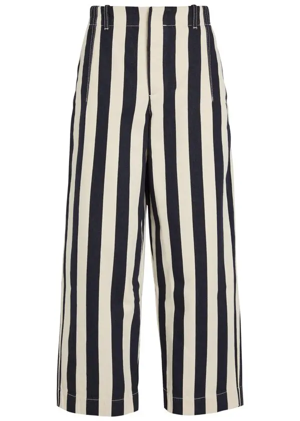 Jacquemus Le De-nîmes Parasol Striped Denim Trousers - Navy