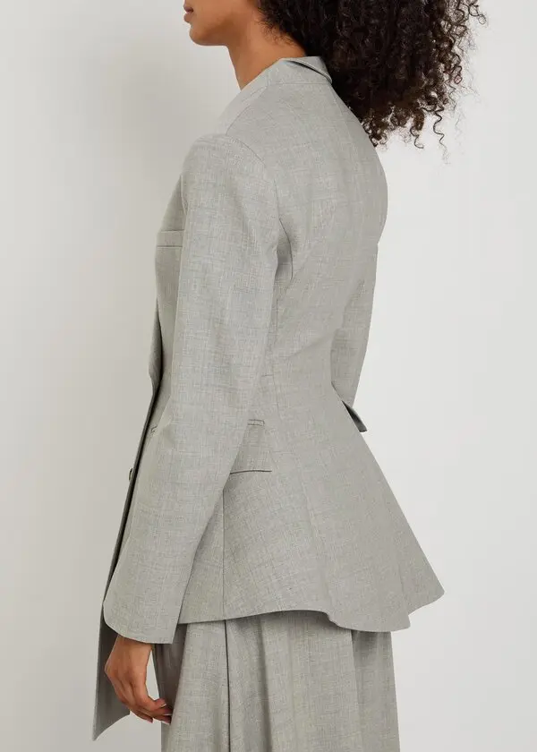 A.W.A.K.E. Mode Asymmetric Double-breasted Stretch-wool Blazer
