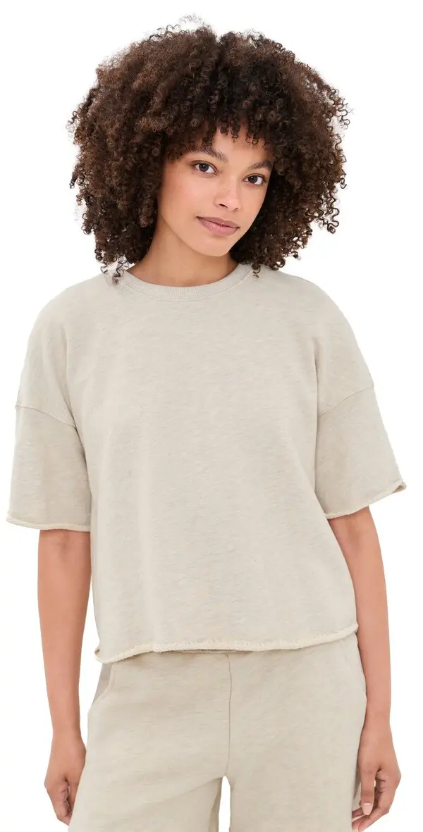 PERFECTWHITETEE Short Sleeve Sweatshirt Tee - Oatmeal (scour)