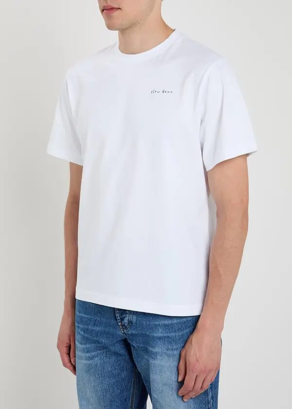 FORET Embroidered Cotton T-shirt